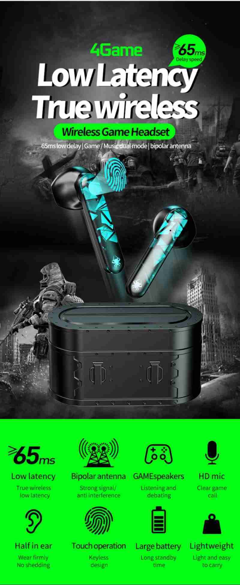 Promo Plextone 4game True Wireless Gaming Tws Headset Touch Operations ...