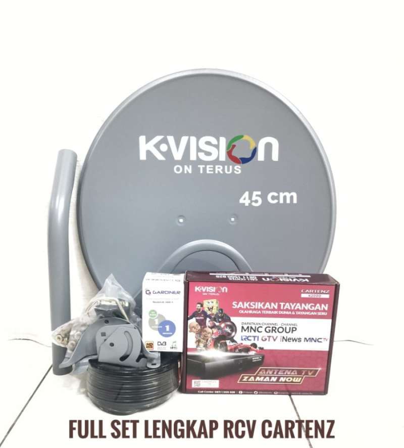 Promo New Parabola Mini 45 Cm Full Set Kvision Lengkap Receiver Cartenz ...