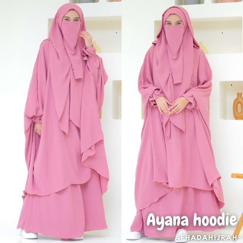 Promo Gamis Set Cadar Ayana Hoodie Crinkle Airflow Baju Dan Hijab ...