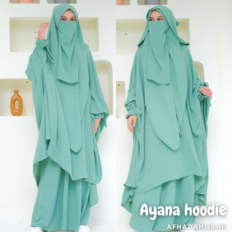Promo Gamis Set Cadar Ayana Hoodie Crinkle Airflow Baju Dan Hijab ...