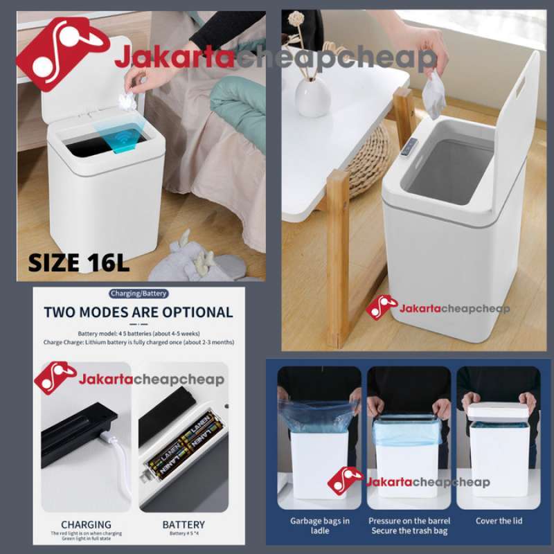 Promo New Jca16 Tong Sampah Tempat Sampah Sensor Touchless Ukuran 16 ...