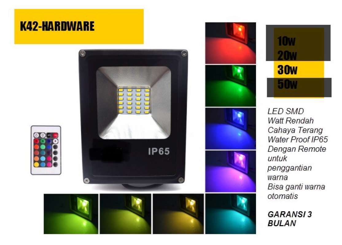 Promo Lampu Sorot Tembak Led Rgb Smd (30w) Panggung Taman Dekor Remote Diskon 21% Di Seller ...