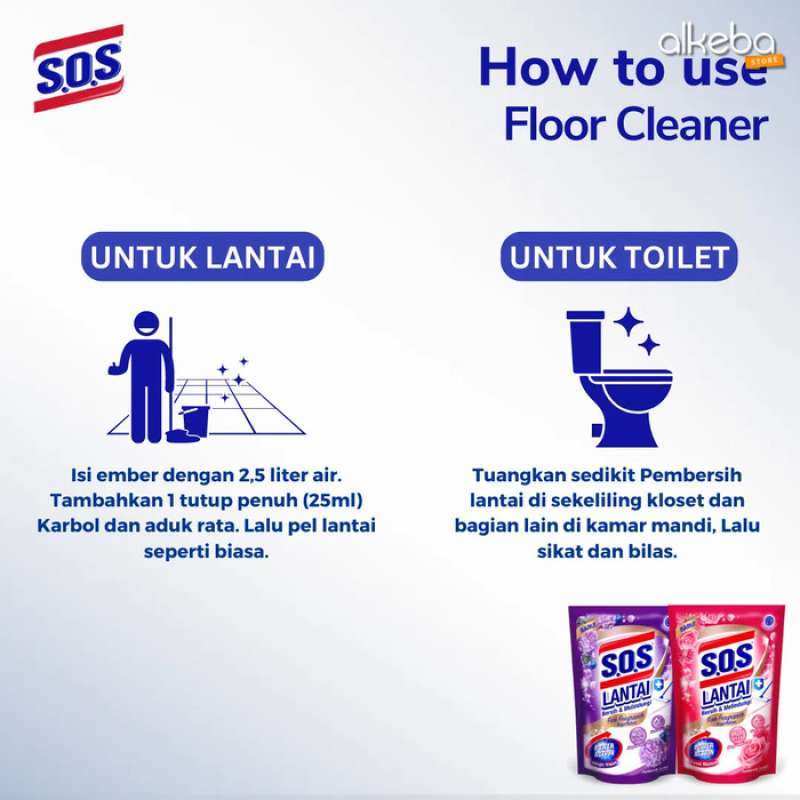 Promo SOS Floor cleaner 4 liter floral blossom sabun cuci lantai Diskon ...
