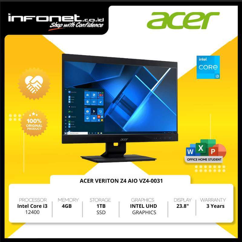 Promo Acer Veriton Z4 Aio Vz4-0031 I3 12400 4gb 1tb 23.8 W11 Tkdn ...