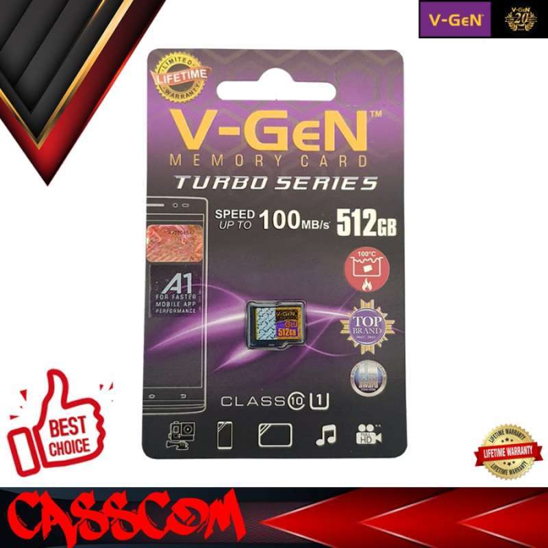 Jual Micro Sd Vgen Turbo 512gb Class 10 Memory Card Microsd V-gen 512 ...