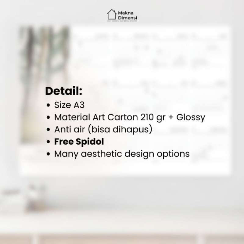 Jual Kalender dinding meja A3 aesthetic anti air makna dimensi free ...