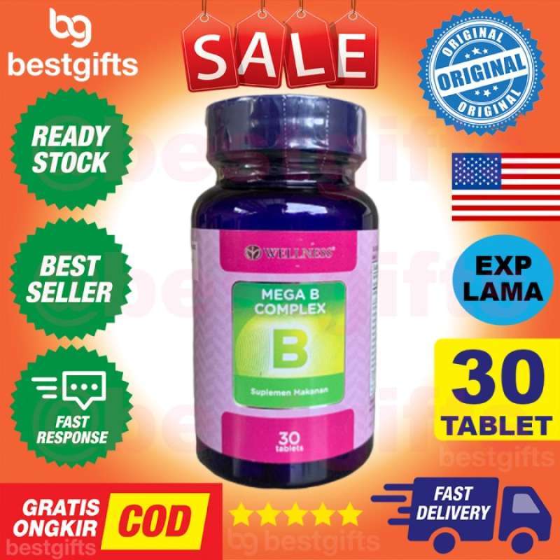 Promo WELLNESS MEGA B COMPLEX VITAMIN ANTI STRESS OTAK SARAF 30 TABLETS ...