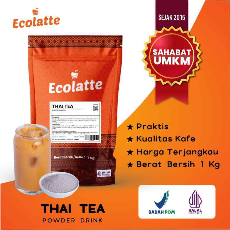 Jual Ecolatte Thai Tea Premium Powder Drink 1 Kg Bubuk Minuman Enak ...