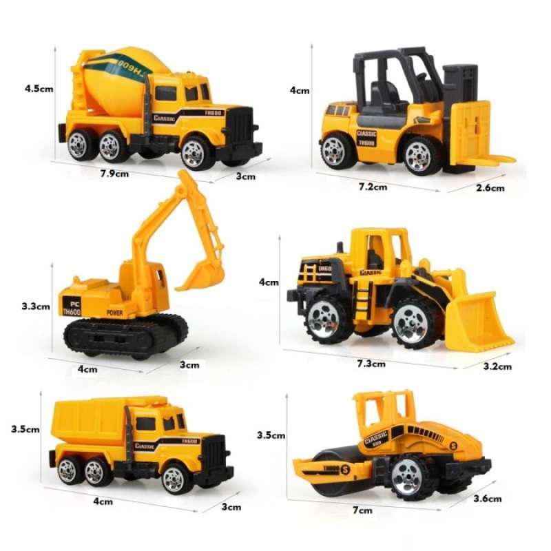Promo MAINAN CONSTRUCTION PLAY SET ISI 6 DIECAST METAL BUILDER VEHICLE ...