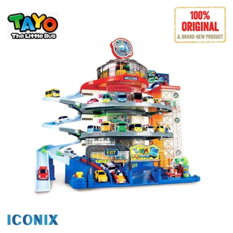 Promo Iconix Tayo The Little Bus Mega Parking Building Playset ...