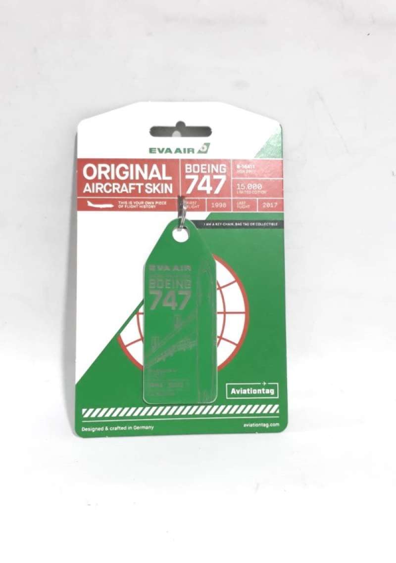 Promo Aviation Tag EVA Air Boeing 747 - B-16411 ( Green) Diskon 23% di ...