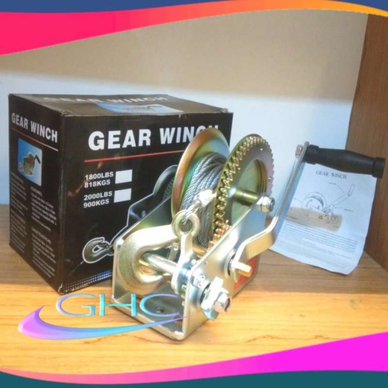 Promo Hand winch 2000 Lbs Alat derek manual katrol kerekan Diskon 23% ...