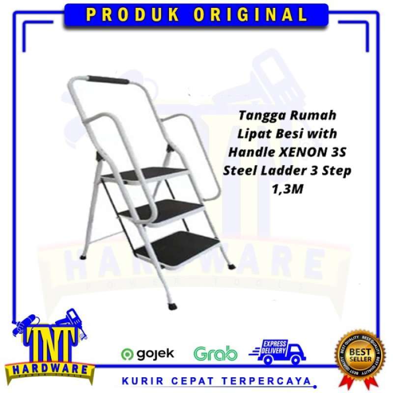 Promo Tangga Rumah Lipat Besi with Handle XENON 3S Steel Ladder 3 Step ...