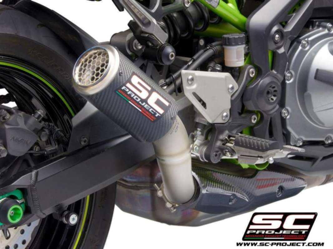 Promo Sc Project Slip On Crt Carbon With Mesh On Exit Pipe Kawasaki ...