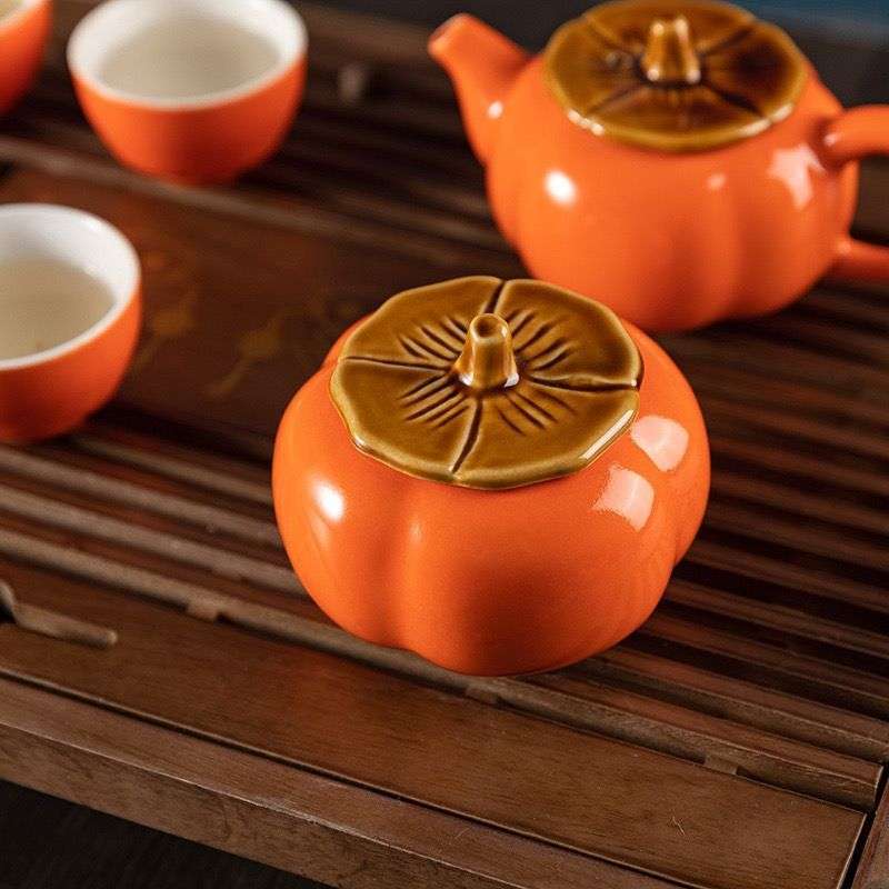 Jual CERAMIC TEA POT SET / SET TEKO TEH KERAMIK MODEL Persimmon Ruyi ...