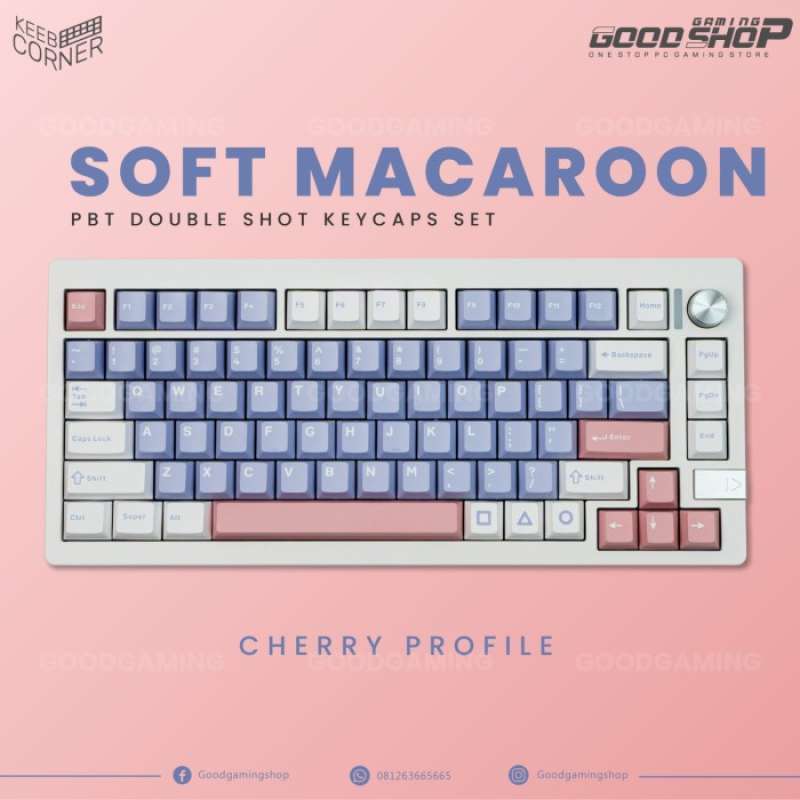 Promo GANSS Soft Macaroon PBT Double Shot Cherry Profile Keycaps Set ...