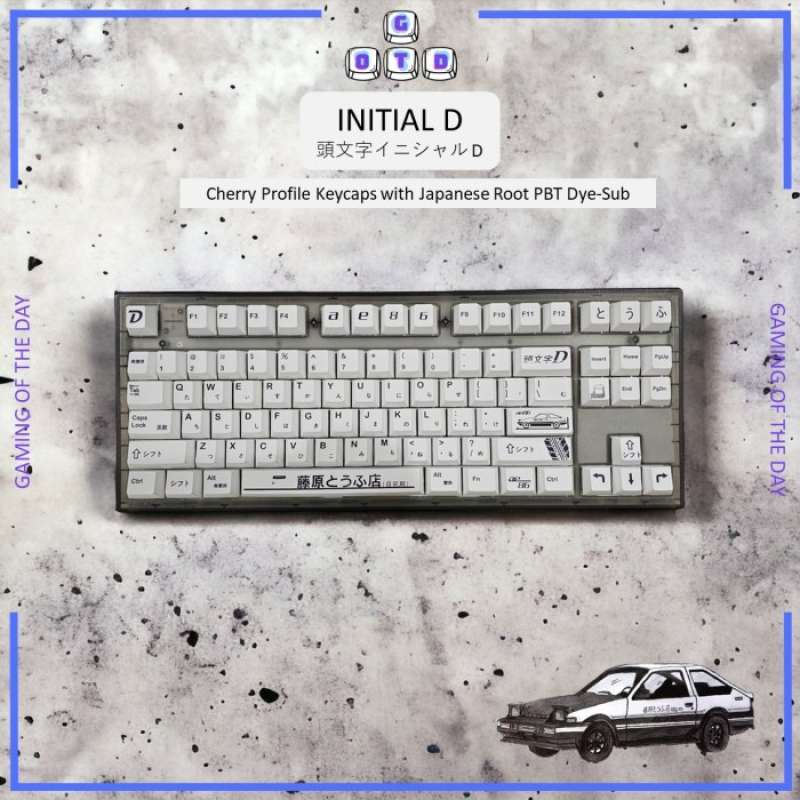 Promo Initial D Keycaps Keycap by GOTD Cherry PBT Dye-Sub Japanese Root ...