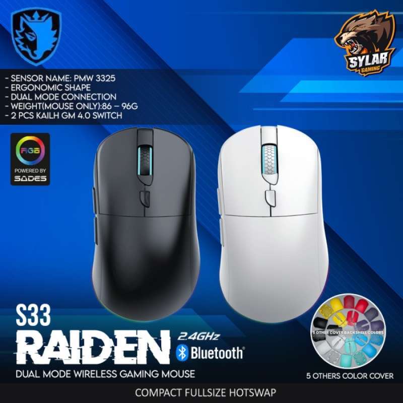Jual Sades Raiden S33 Mouse Gaming Wireless Modular Dual Mode Di Seller Id Elektronik - Kebon ...