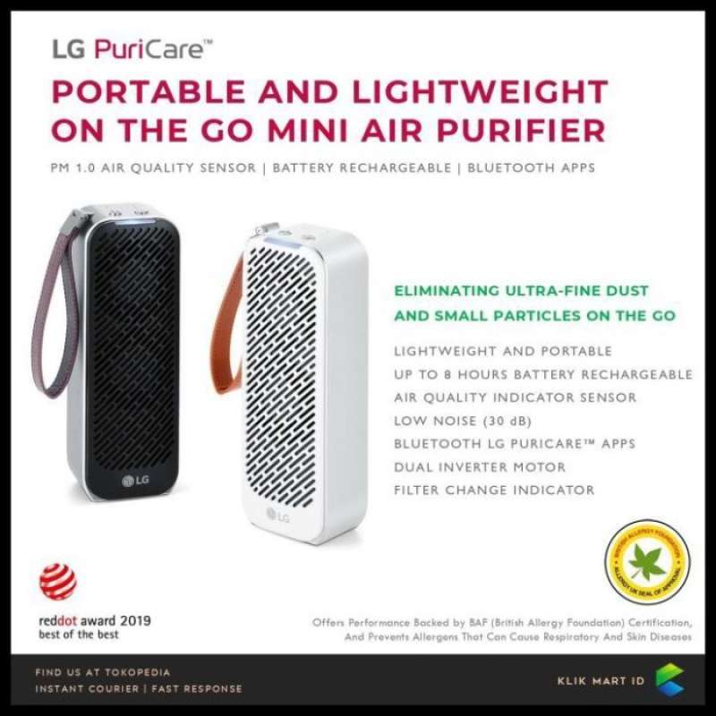 Promo LG PURICARE Lightweight Portable ni Air Purifier Battery ...