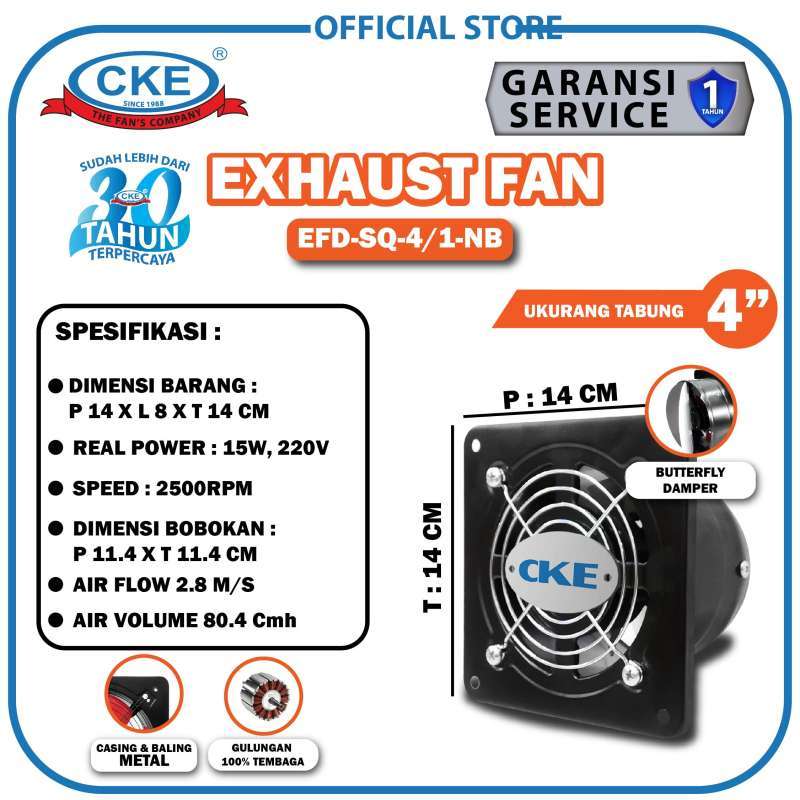 Jual Exhaust Plafon Besi Efd-sq-4/1-nb 4 Inch Booster Fan Plafon 4 Inch Exhaust 4 Inch Di Seller ...