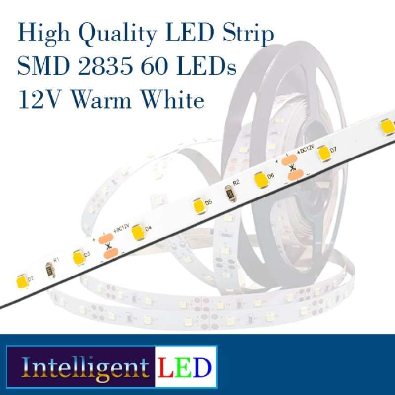 Promo LED Flex Strip SMD 2835 60 LEDs 5m/roll Warm White 12V 5 Watt PCB ...