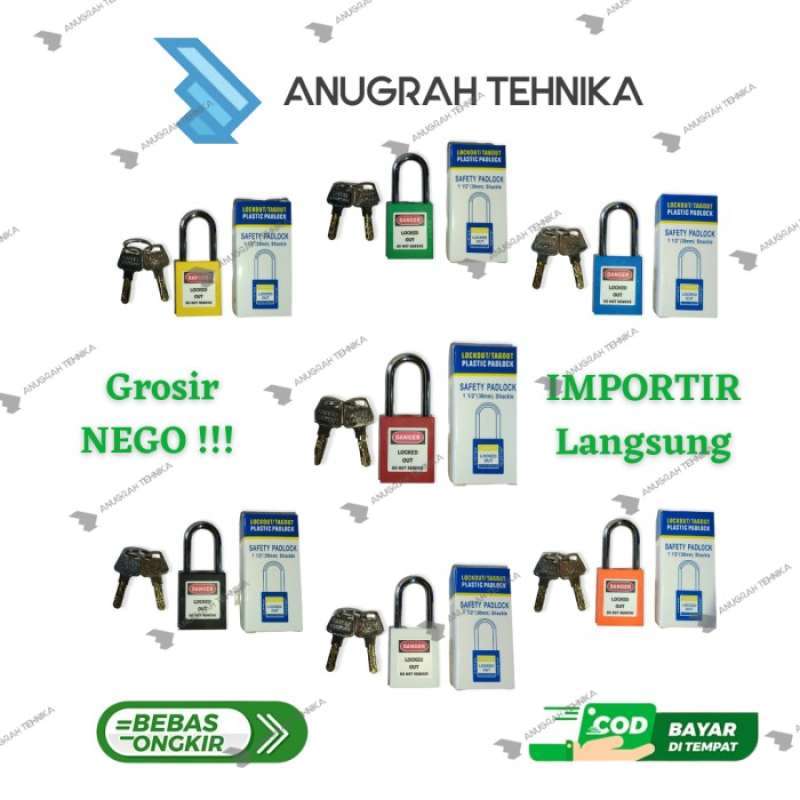 Promo ANUGRAH TEHNIKA GEMBOK WARNA MERAH GEMBOK SAFETY LOTO PADLOCK ...