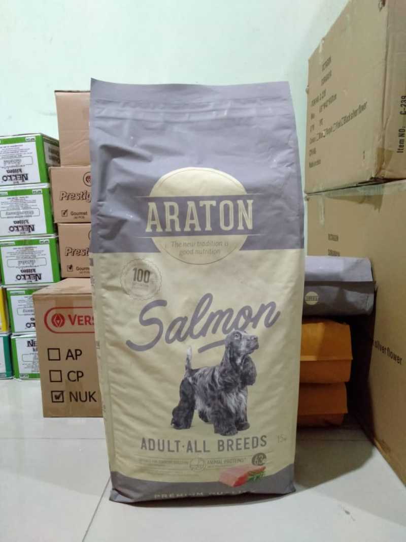 Jual INSTAN ONLY Araton Dog Adult Salmon 15kg With Omega 3&6 Makanan ...