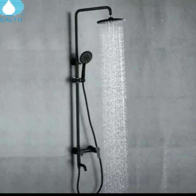 Promo shower tiang panas dingin hitam/shower column black/3 way shower ...