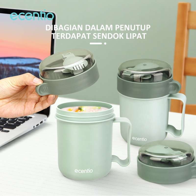 Promo Ecentio Lunch Box Set1100ml Wadah Saus Kecil / Tempat Bekal Makan ...