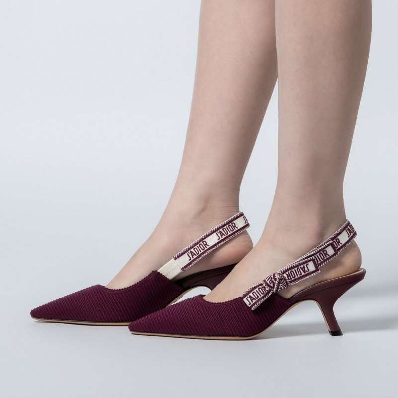 Jual Christian Dior Slingback 65 Embroidered Heels Cotton Mulberry - 38 ...