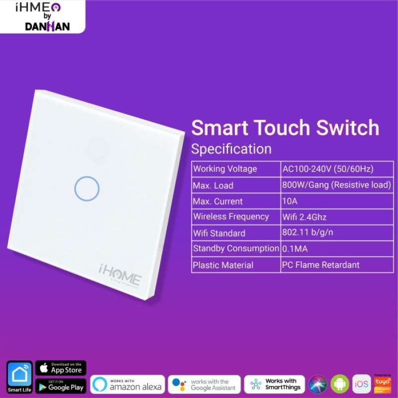 Promo Smart Switch 1 Gang Ihme by Danhan Saklar Touch Screen Wireless ...