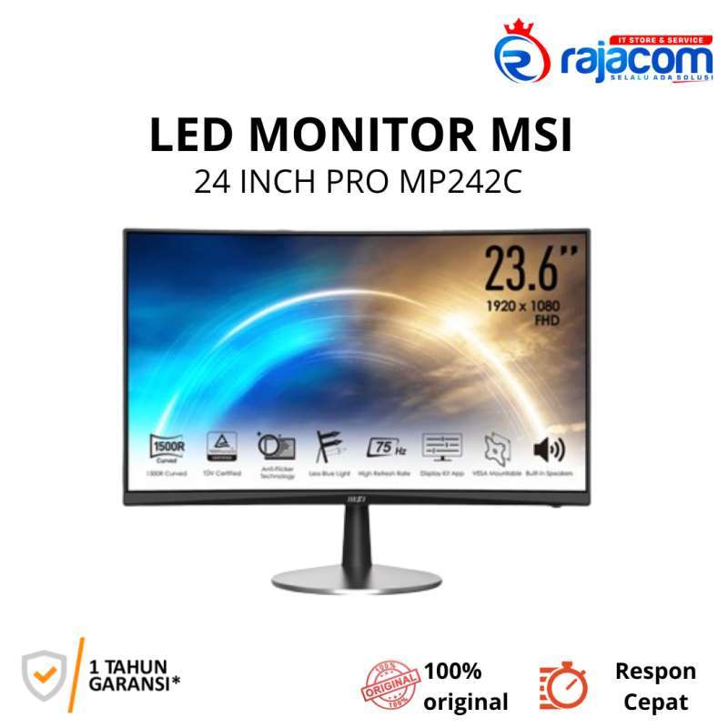 Jual Monitor Led Msi 24 Inchi Pro Mp242c 75hz Full Hd Curved - New Di ...