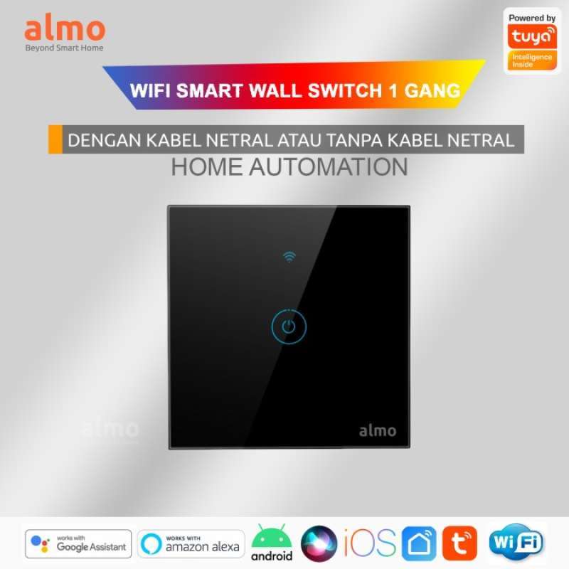 Promo Tuya Wifi Smart Switch Eu 1 Gang Hitam Saklar Home Automation Iot ...
