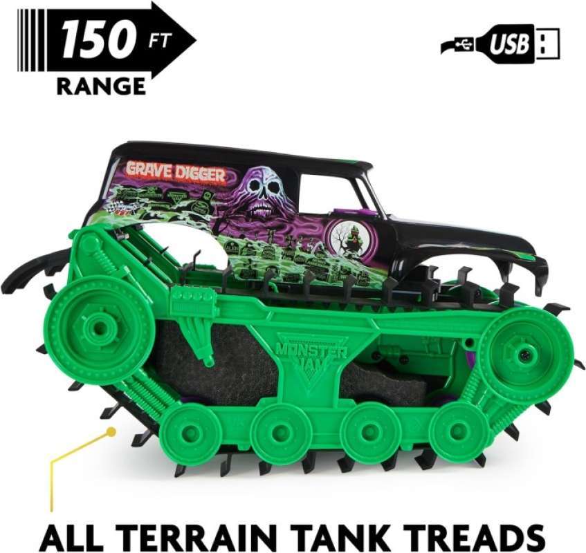 Jual Monster Jam Rc Grave Digger Trax Tank All Terrain Remote 1/15 ...
