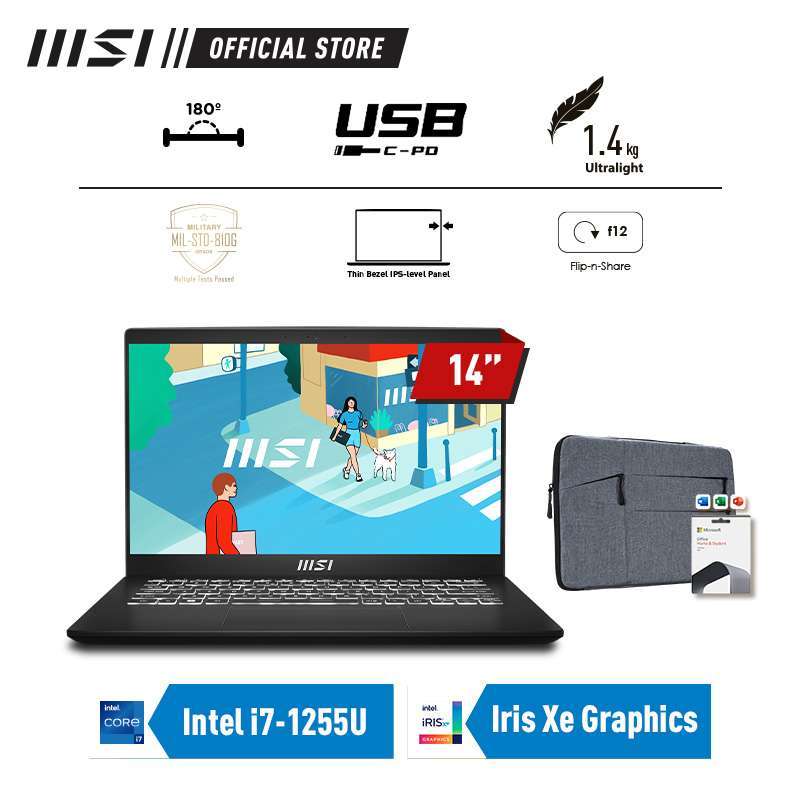 Jual MSI Modern 14 C12MO 879ID i7-1255U Iris Xe Graphics 16GB 14 FHD ...