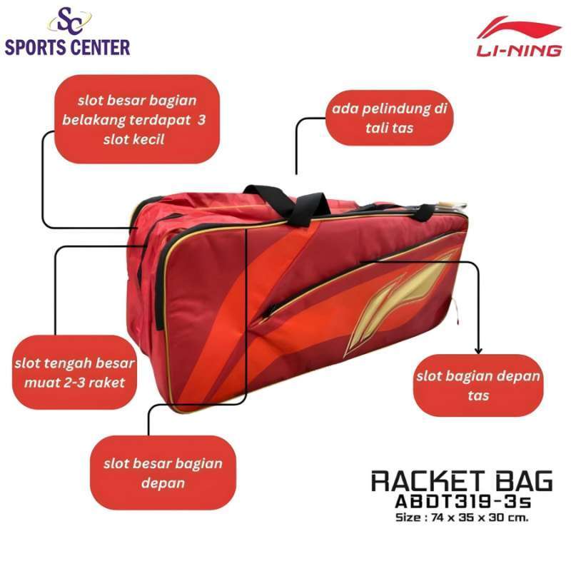 Promo New Tas Badminton Lining 3d Logo Abdt 319 / Abdt319 Blue Diskon ...