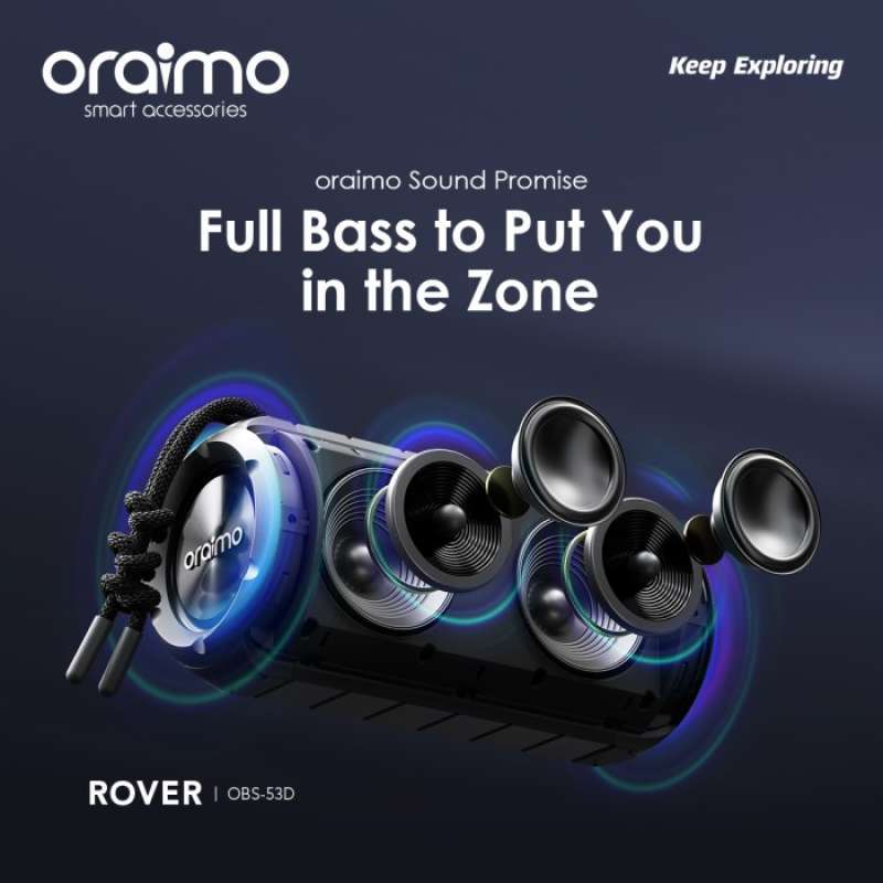 Promo Oraimo Super Bass Speaker Bluetooth 5.3 Max 20W Rover IPX5 RGB ...