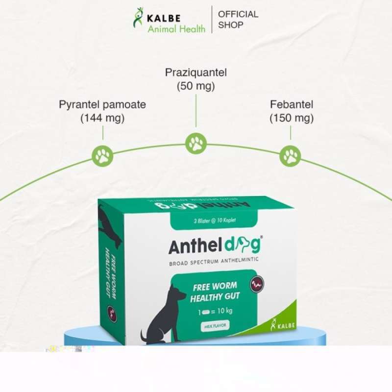 Promo Anthel Dog 1 Box @30 Tablet - Obat Cacing Anjing By Kalbe ...