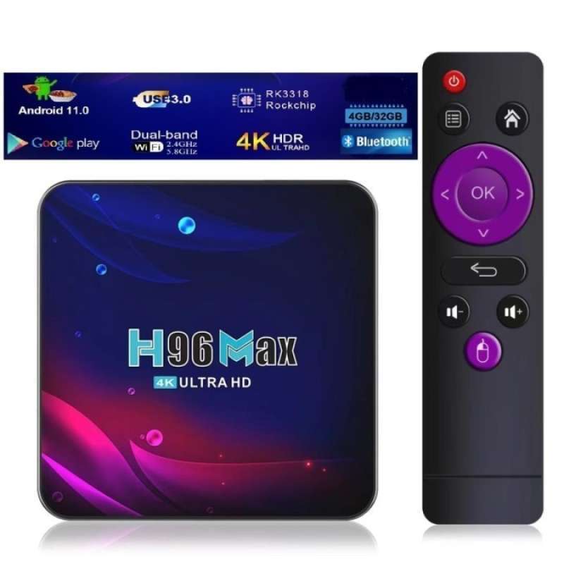 Promo Android Tv Box H96 Max V12 Rk3318 Ram 2/16gb Os 12 Bluetooth Wifi ...