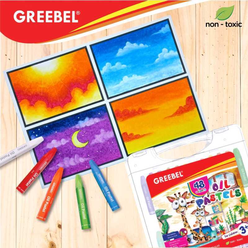 Jual Greebel Crayon Krayon Oil Pastel 48 Warna / Kids Oil Pastel Di ...