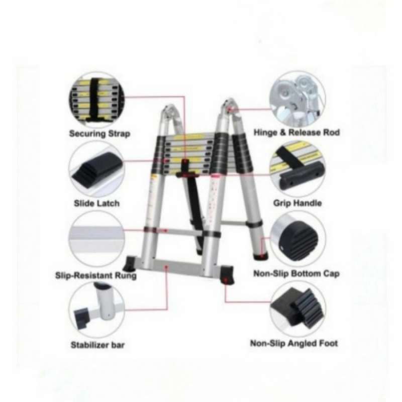 Promo Tangga Teleskopik Double 5 Meter Alumunium Ladder/Tangga Lipat 5 ...