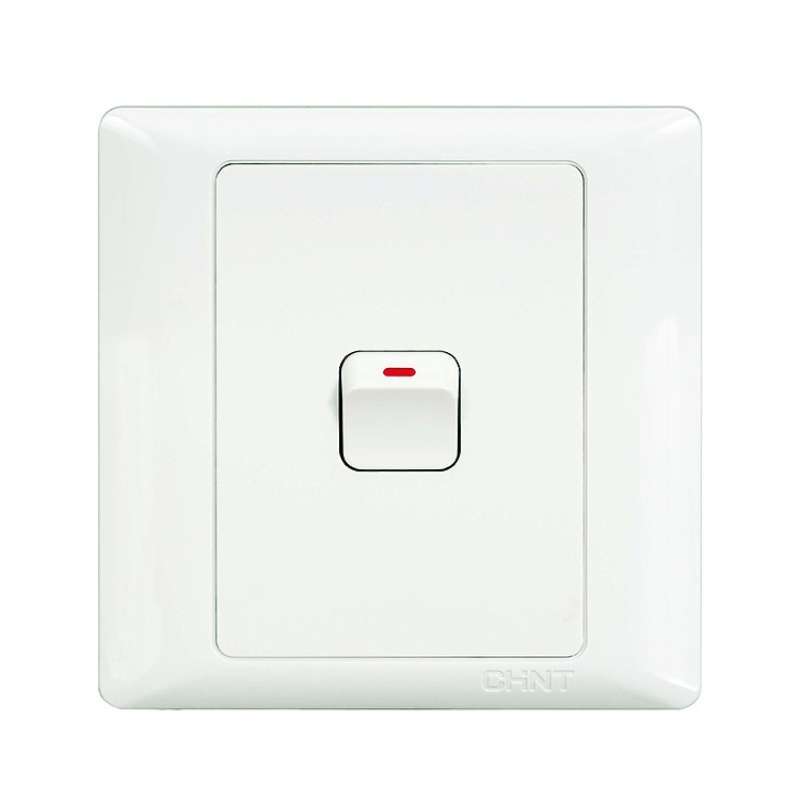 Jual CHINT NEW7 - G001/CS 1 Gang 1 Way Switch 10A 250V Silver di Seller ...