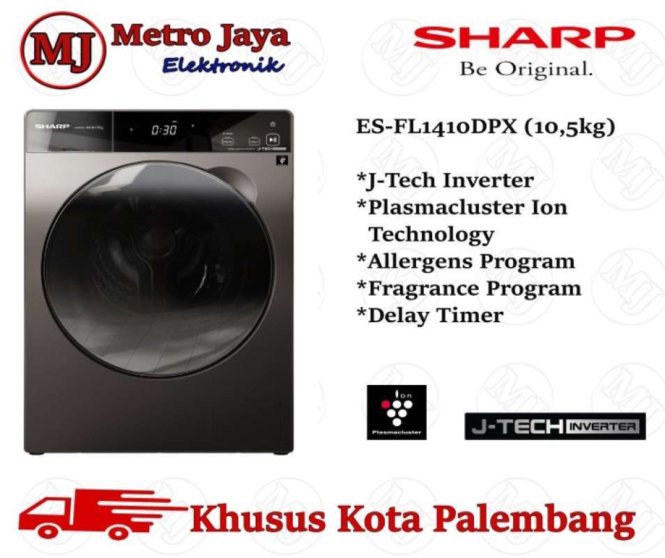 Jual MESIN CUCI FRONT LOADING SHARP 10KG ES-FL1410DPX INVERTER ESFL ...
