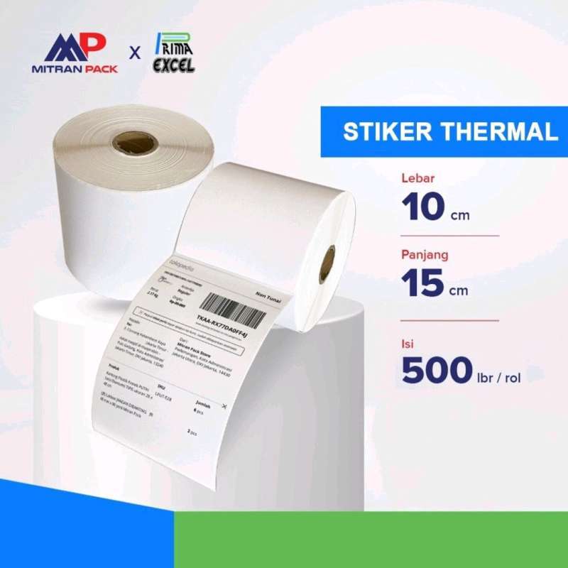 Promo Label Thermal sticker Roll 100 x 150 isi 500 - 1 karton Diskon 10 ...