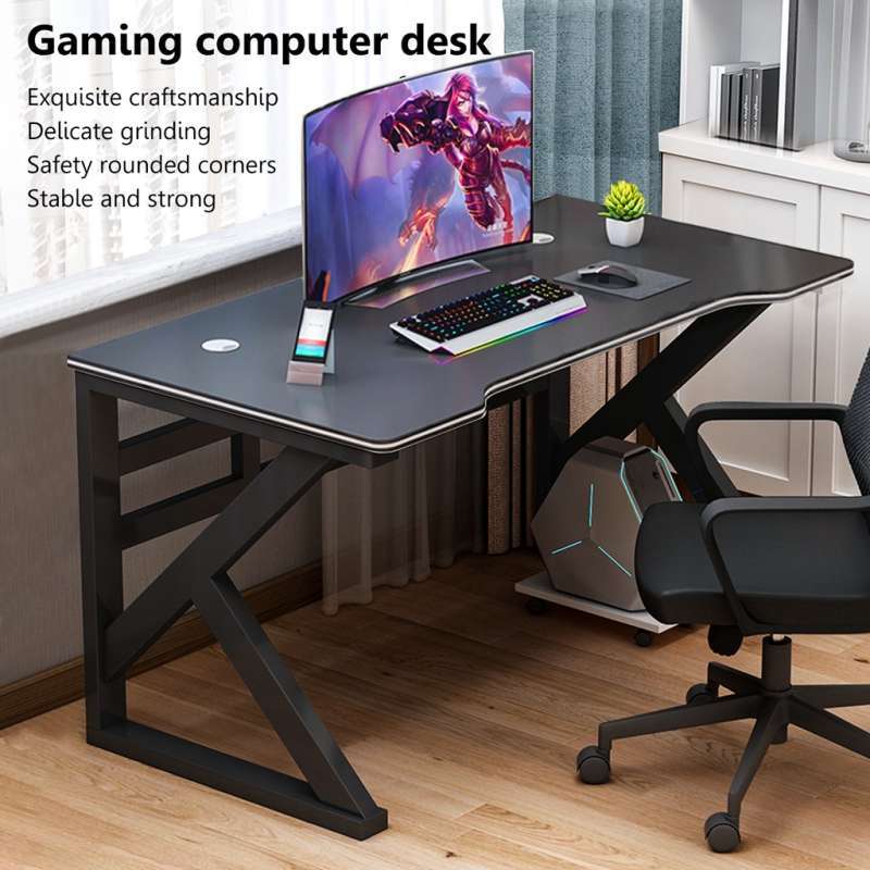 Promo Meja Gaming Hitam Meja Komputer Meja PC Meja Kantor 160CM - 120× ...