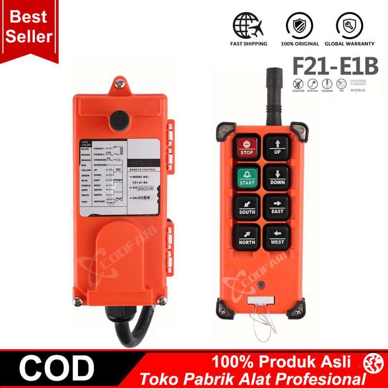 Promo Telecrane F21-E1B Remote Wireless Industrial Hoist Crane Push Button 8 Diskon 27% di ...