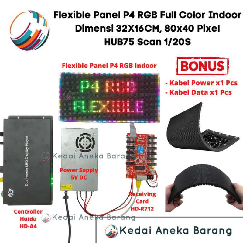 Promo FLEXIBLE FLEKSIBEL PANEL MODULE MODUL LED P4 VIDEOTRON SMD RGB ...