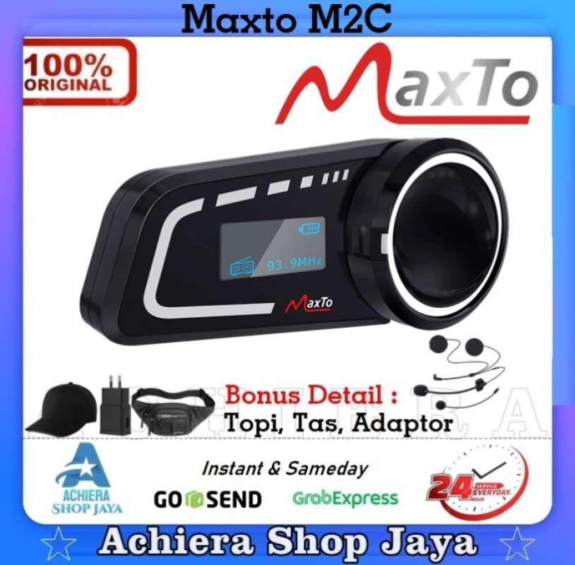 Promo Maxto M2C Bluetooth Intercom Radio FM Helm 6 Rider Party Call Original Diskon 9% di Seller ...