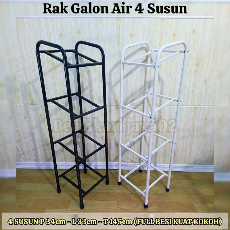 Promo Rak Galon 4 Susun / Rak Dispenser / Tempat Galon - Hitam Pakai ...
