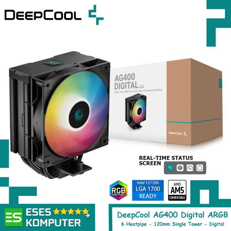 Jual HSF Deepcool AG400 Digital ARGB Black | 120mm Air CPU Cooler Intel ...